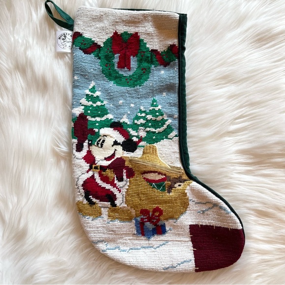 Disney | Holiday | Mickey Mouse Needlepoint Christmas Stocking Mickey ...